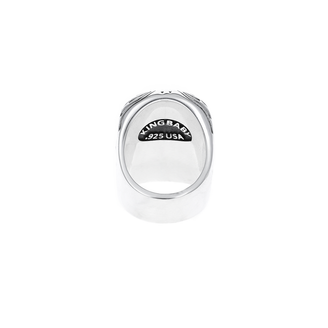 Skull Ring with Chosen Cross Detail Diamond Eyes (20th Skull Ring with Chosen Cross Detail Diamond Eyes (20th