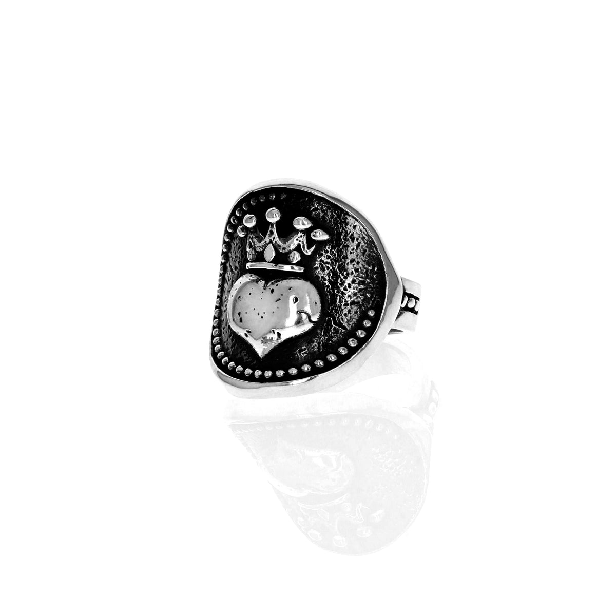 Queen Baby Small Crowned Heart Coin Ring – King Baby