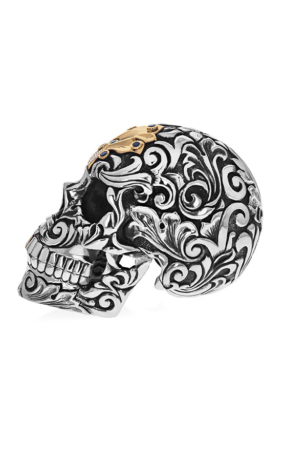 King Baby Silver Skull Sculpture (Three of Five)